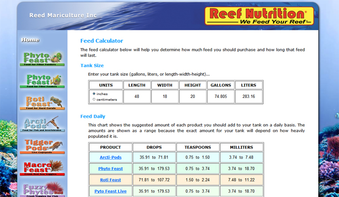 Reef Nutrition revamps website, adds tools | Reef Builders | The Reef ...