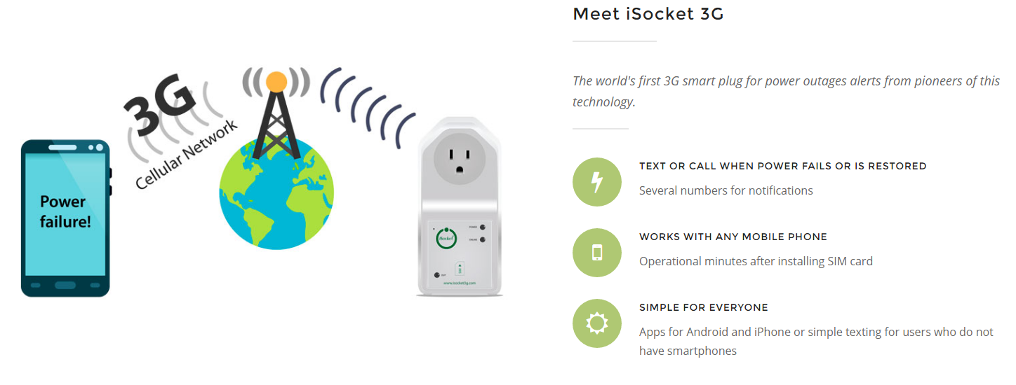 iSocket 3G alerts you about power outage, temperature without need for ...