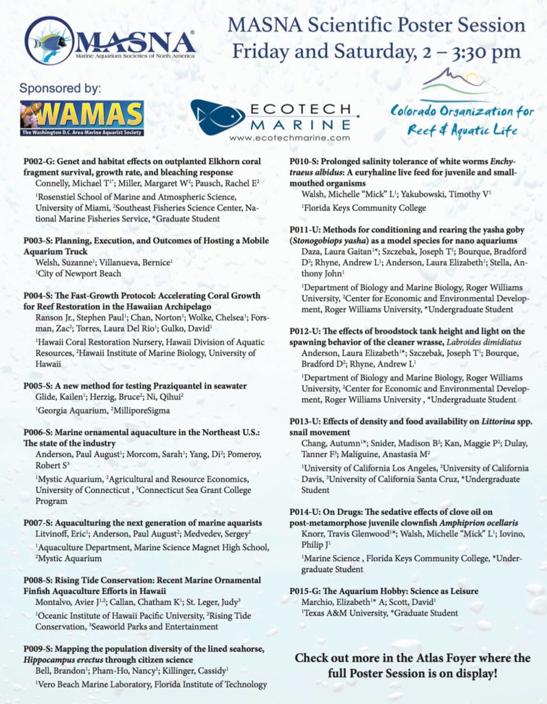 MASNA Scientific Poster Sessions - Now Accepting Submissions | Reef ...